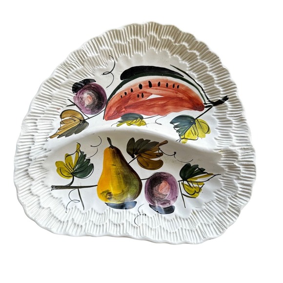 Unbranded | Dining | Vintage Made In Italy Hand Painted Ceramic Divided ...